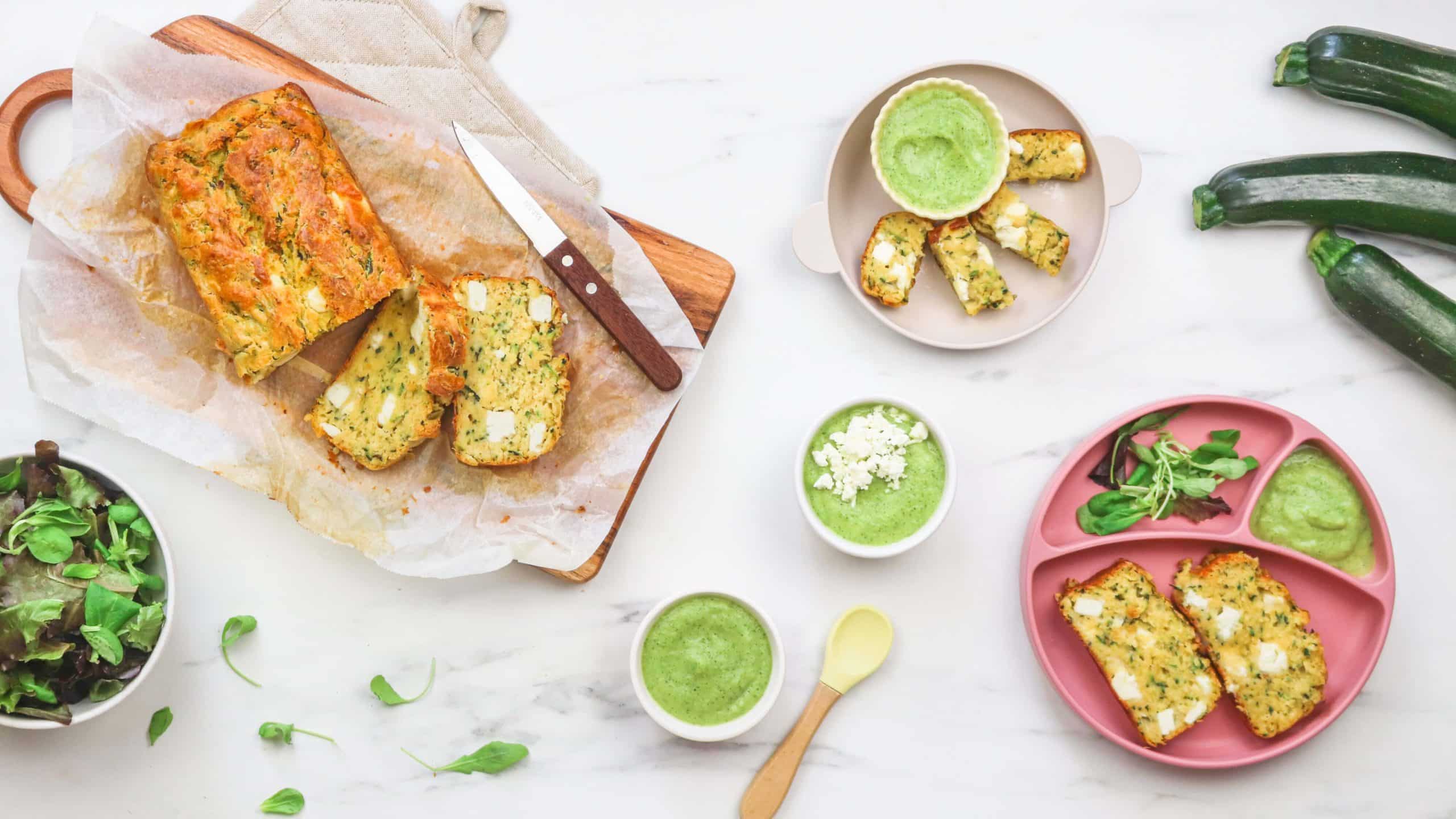 Cake courgettes feta - Cuisinez pour bébé